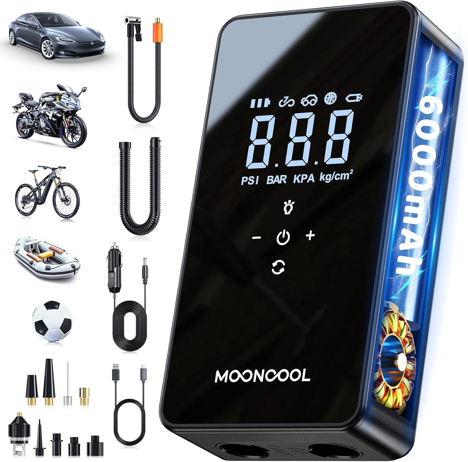 ABORON Electric Tire Inflator Paddle Board Pump Portable Air Pump - All ...