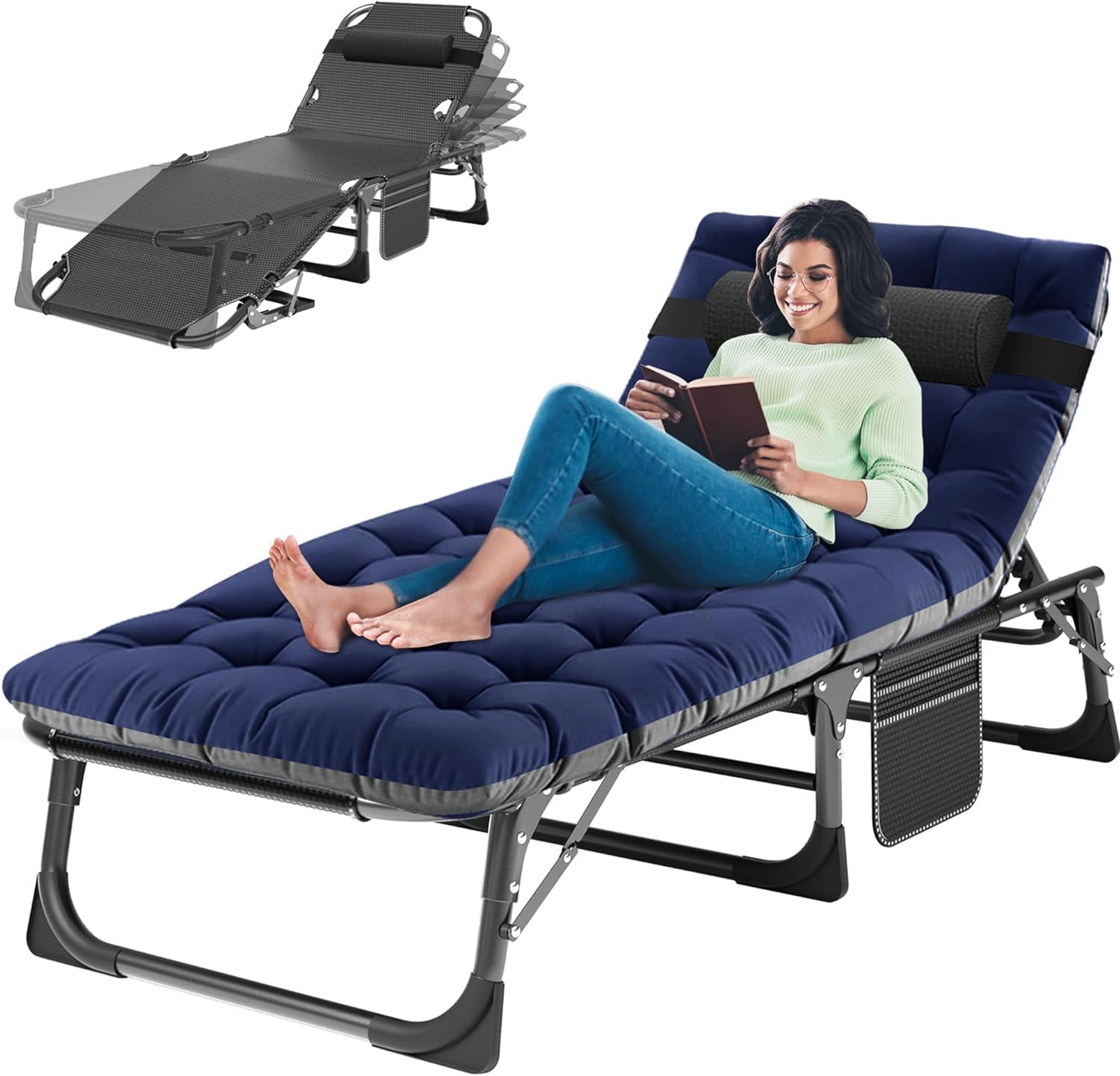 ABORON Foldable Camping Cots for Adults, Double Layer 1200D 500lb ...