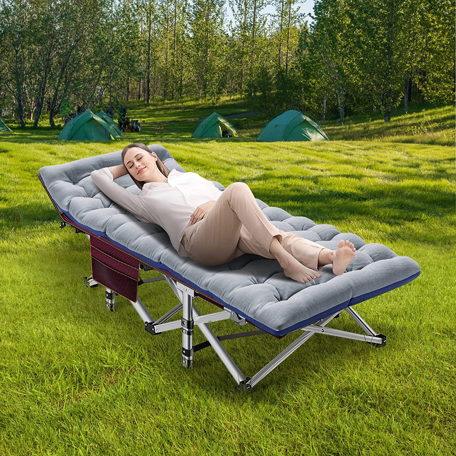 ABORON Folding Camping Cot for Adults 800lbs, Heavy Duty 28" Extra Wide ...