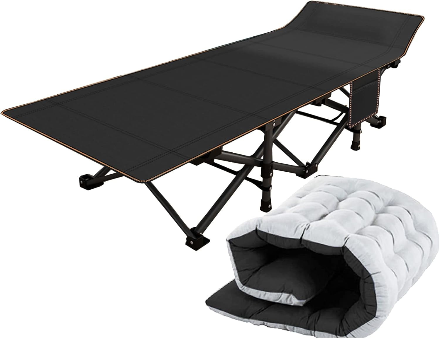 ABORON Folding Camping Cots for Adults, Double Layer 1200D Cot for ...