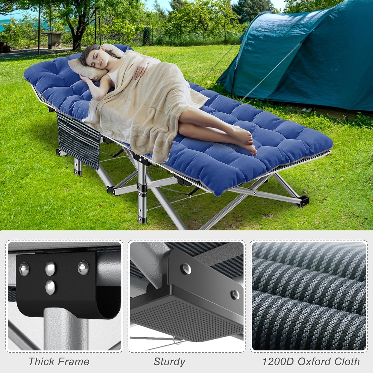 ABORON Folding Camping Cots for Adults Heavy Duty, 28" Extra Wide ...