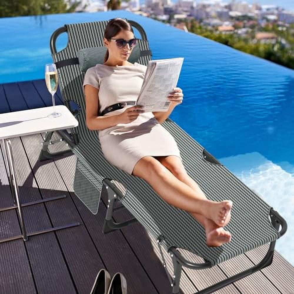ABORON Folding Chaise Lounge Chairs for Outside,Patio Sun Tanning Chair ...
