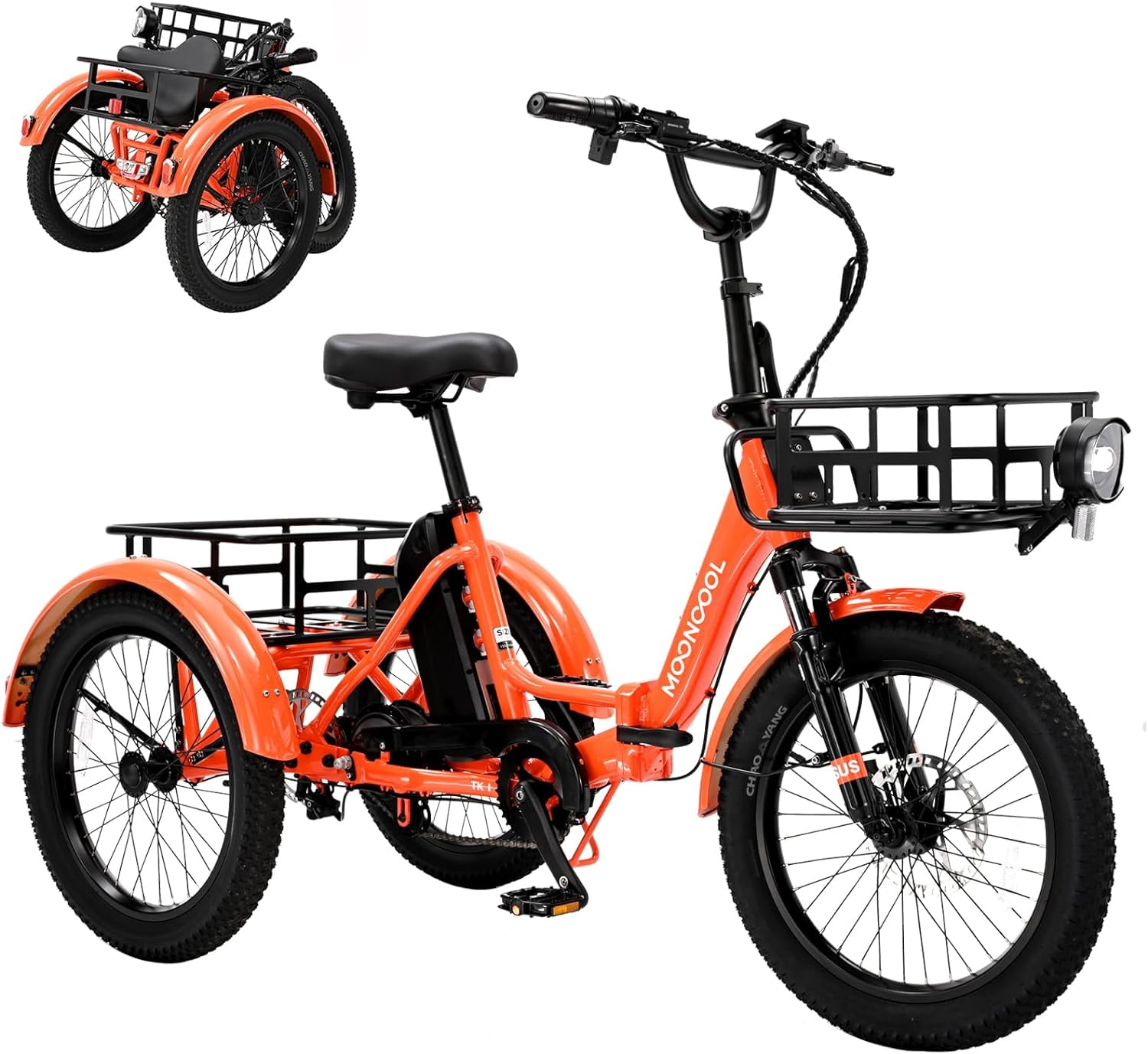 ABORON 20" Fat Tire Electric Trike 750W 48V Motorized Folding Commute E ...