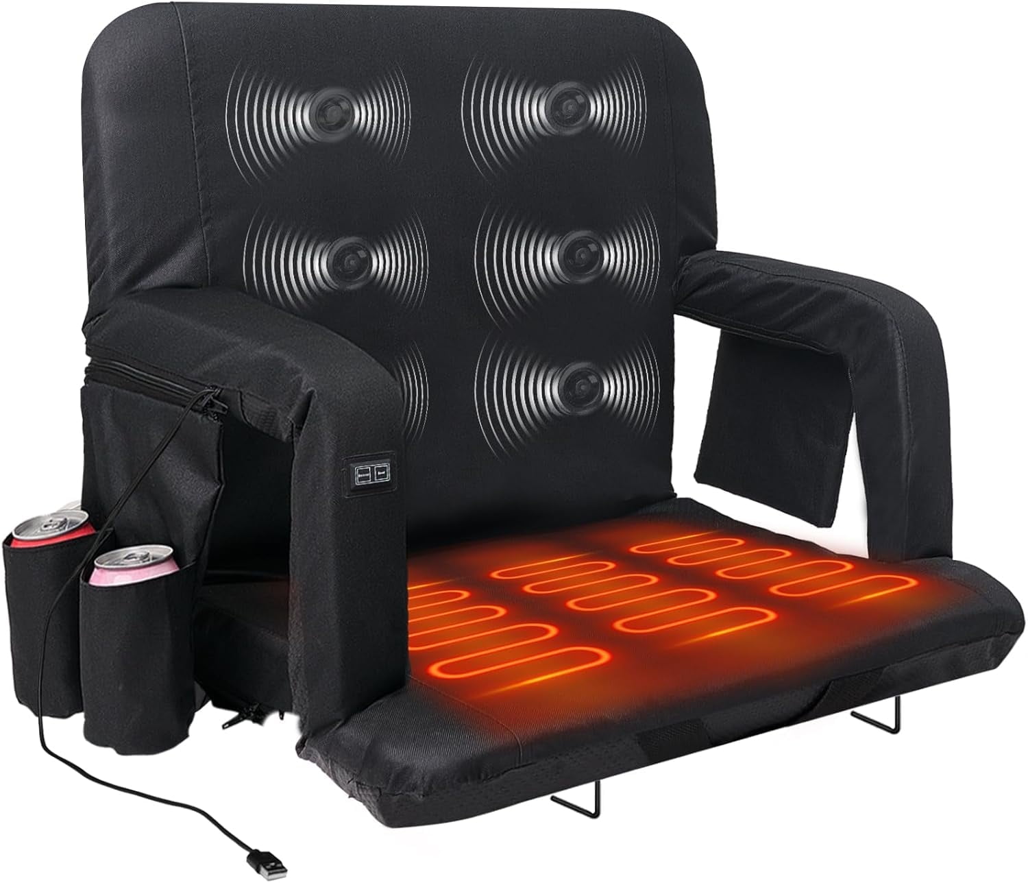 ABORON Heated Message Stadium Seats with Back Support Extra Wide 25 ...