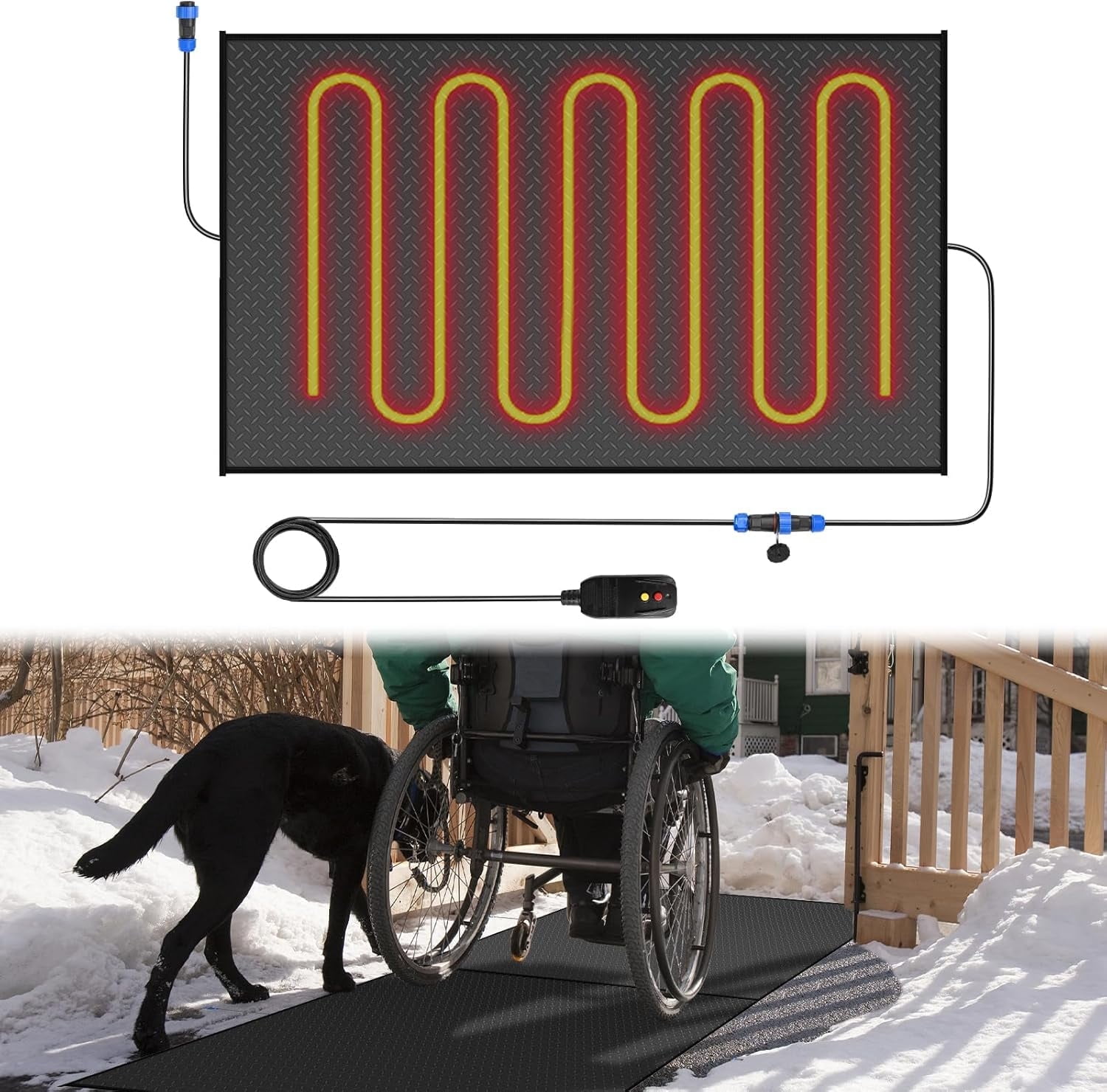 ABORON 36" x 5' Heated Snow Melting Mats for Outdoor Wheelchair Ramp ...