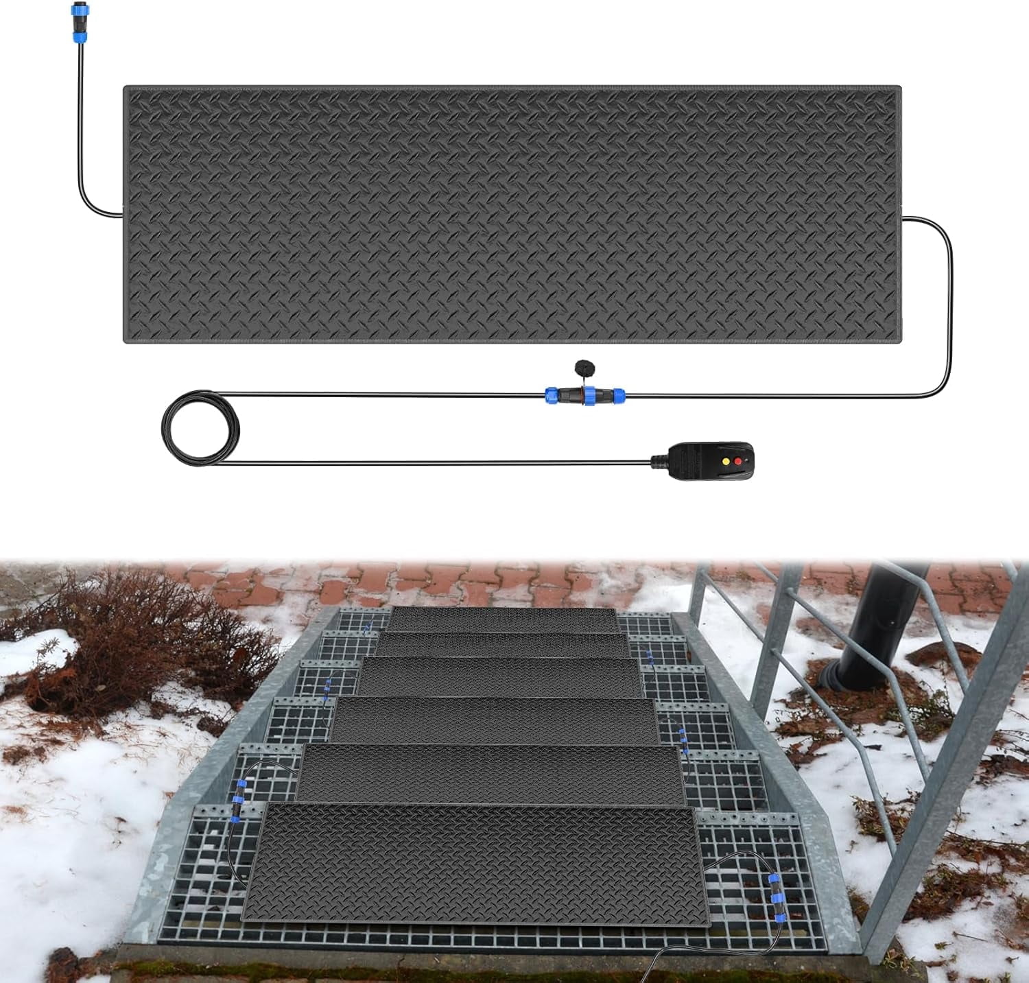 ABORON Heated Snow Melting Mats for Outdoor Staircases with Power Cord ...