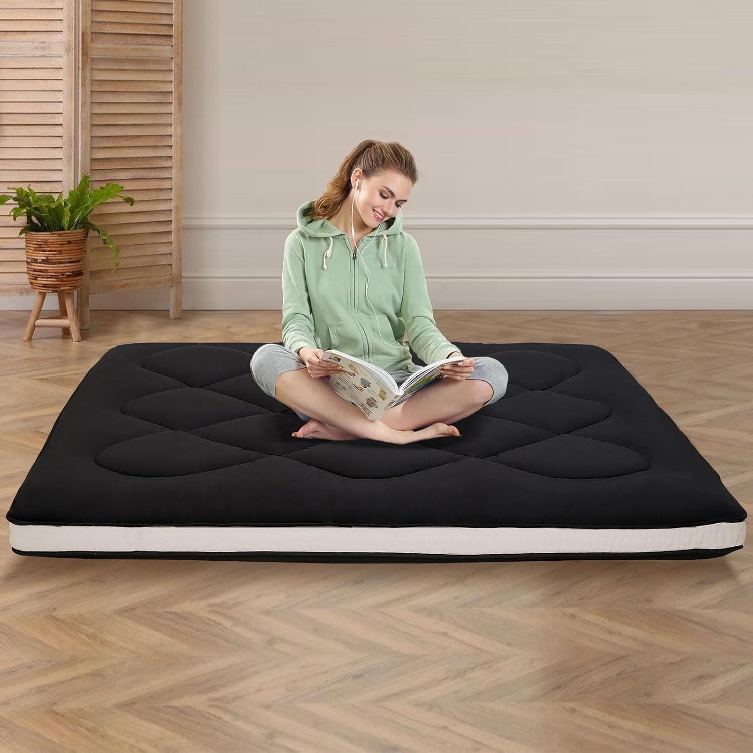 ABORON Large Thick Floor Futon Mattress, Japanese Full Size Tatami Mat ...