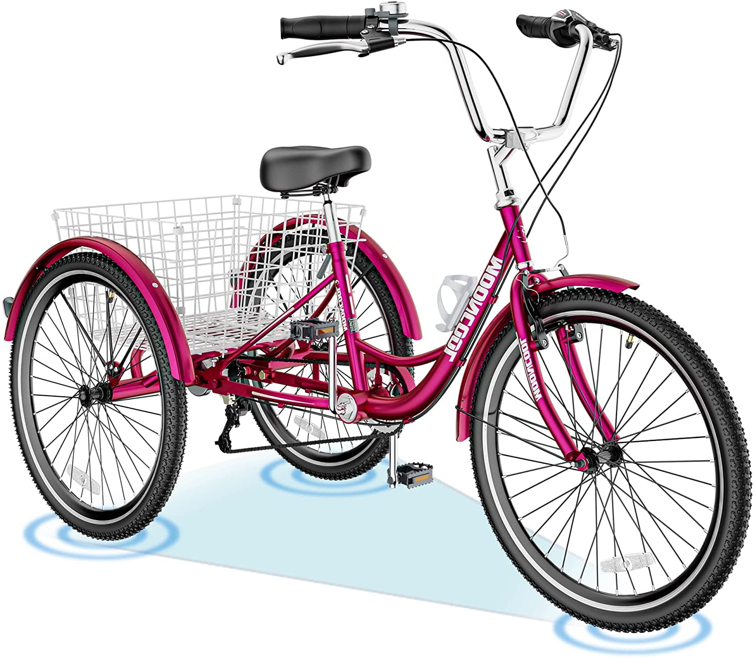 ABORON Large Adult Tricycles, 7 Speed Adult Trikes 26 inch 3 Wheel ...