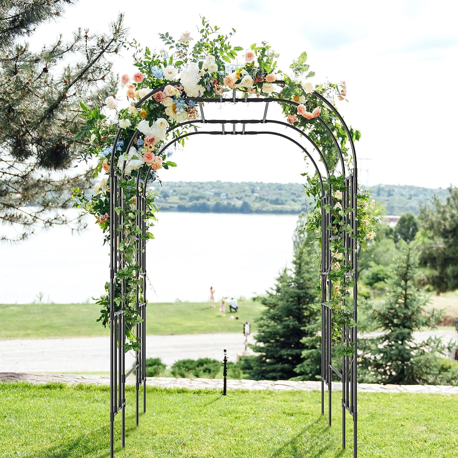 ABORON Large Tall Garden Arch Trellis for Climbing Plants Outdoor, 87in ...