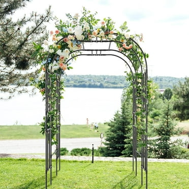 Steel Garden Arch with Plant Basket, 7'6" High x 3'7" Wide, Garden ...