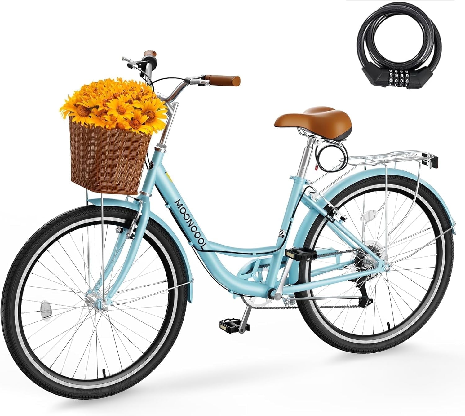 ABORON Lightweight Women Bike for Commuting with Basket & Combination ...