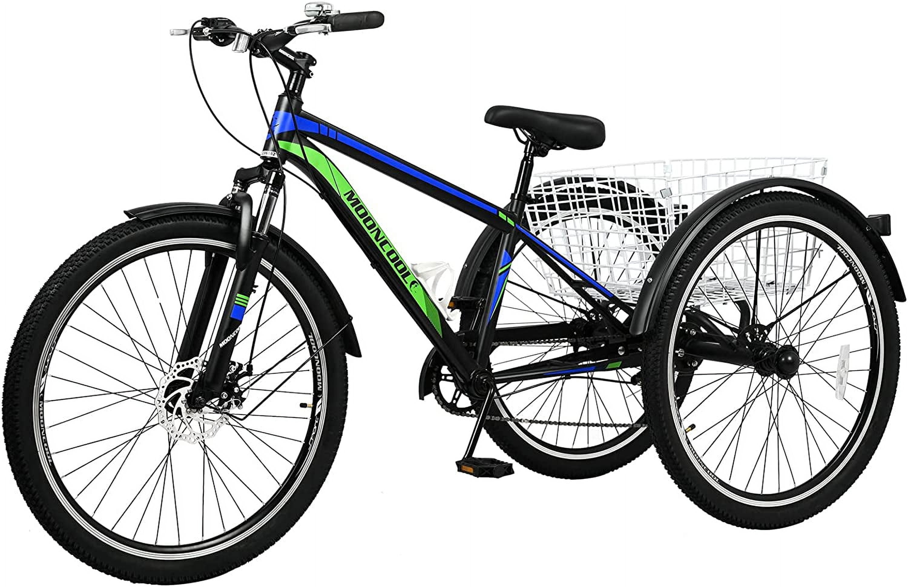 ABORON Mountain Tricycle for Adults, 3 Wheeled 7-Speed Mountain Tricycle 24/26/27.5 inch Men's ...