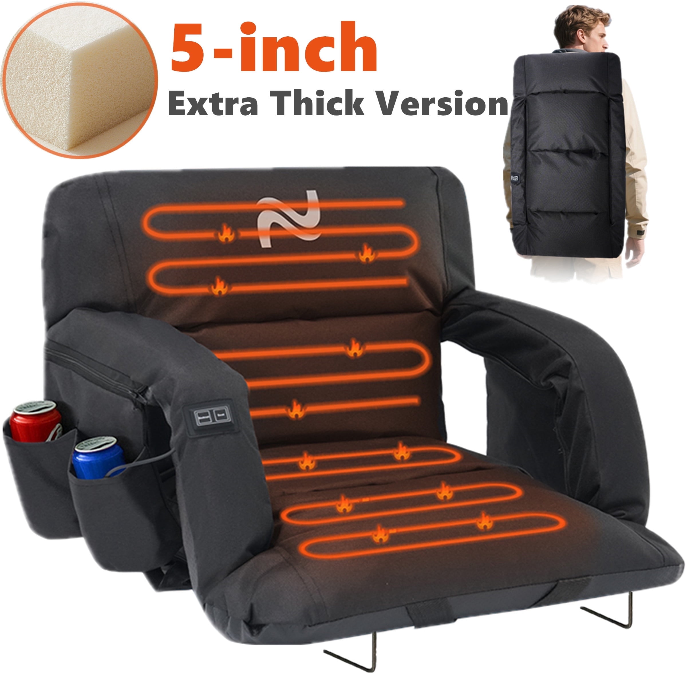 ABORON Dual-Heated Stadium Seats for Bleachers with Back Support ...