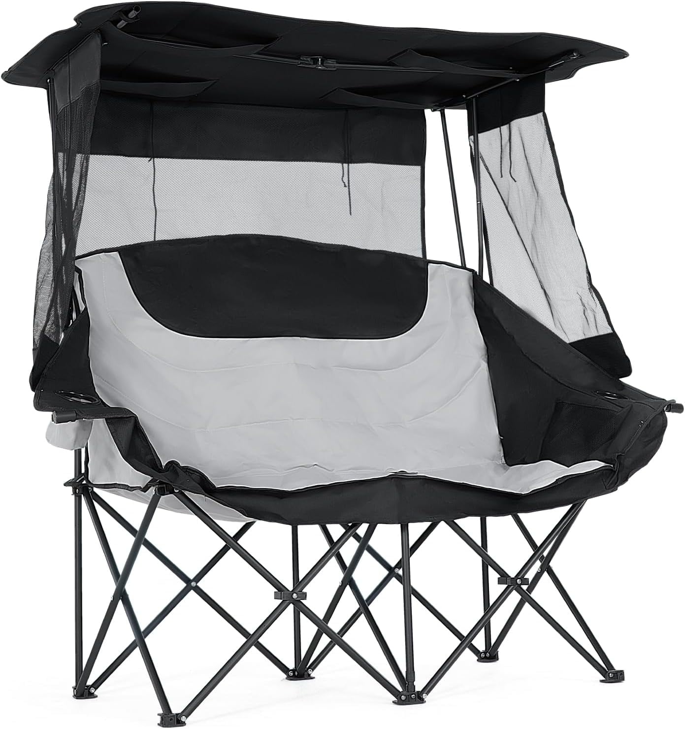 ABORON Oversized Double Camping Chair with Canopy - 2-Person Folding ...