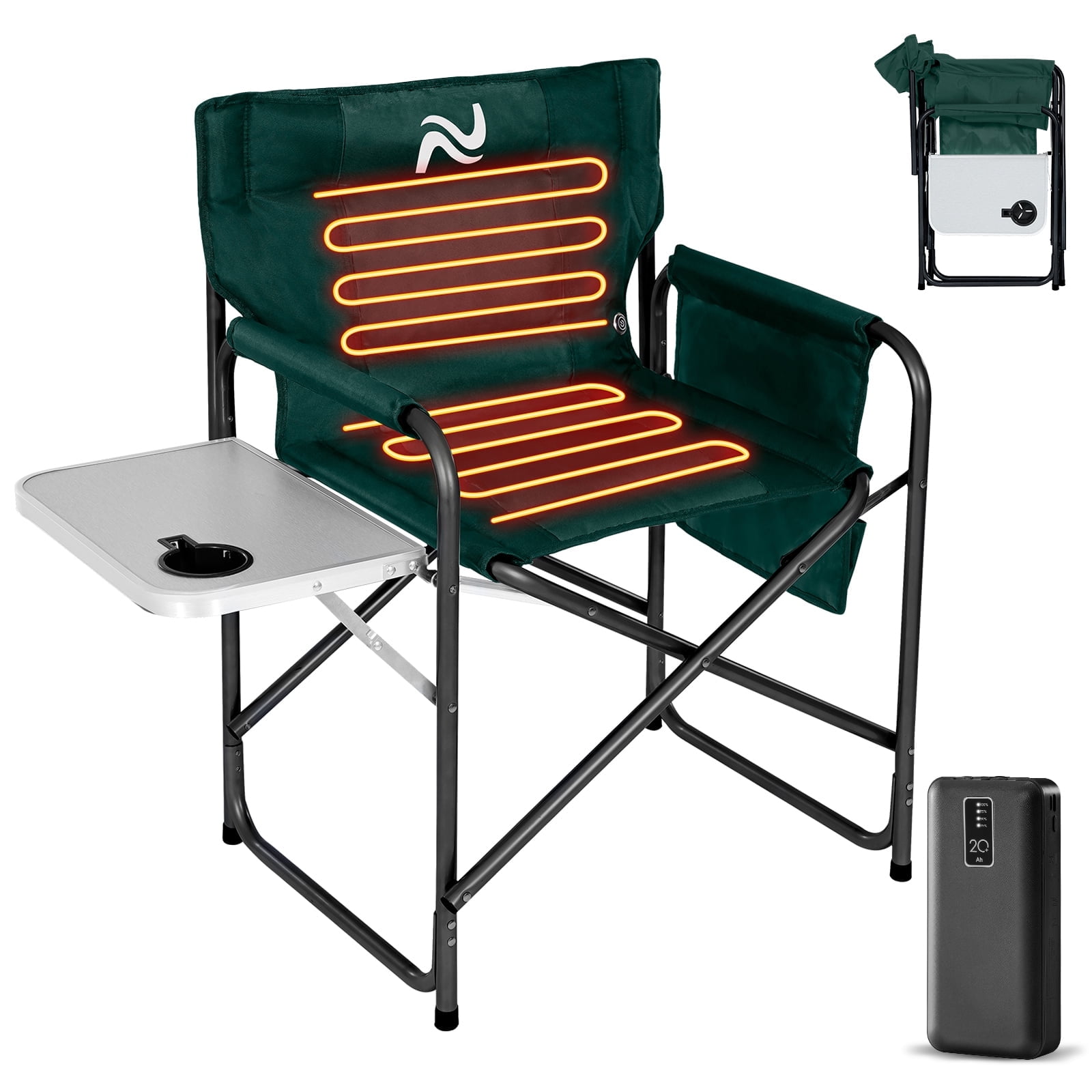 ABORON Heated Camping Chair(Includes Battery Version), Outdoor Portable ...