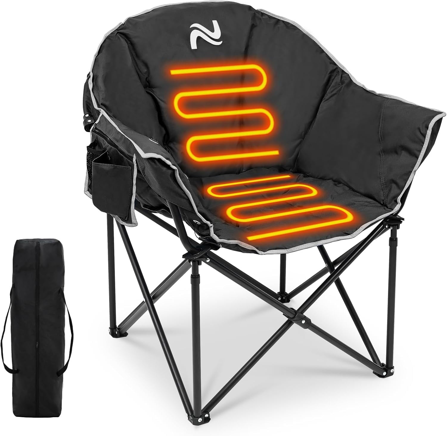 ABORON Heated Camping Chair for Adults, Oversized Portable Folding ...