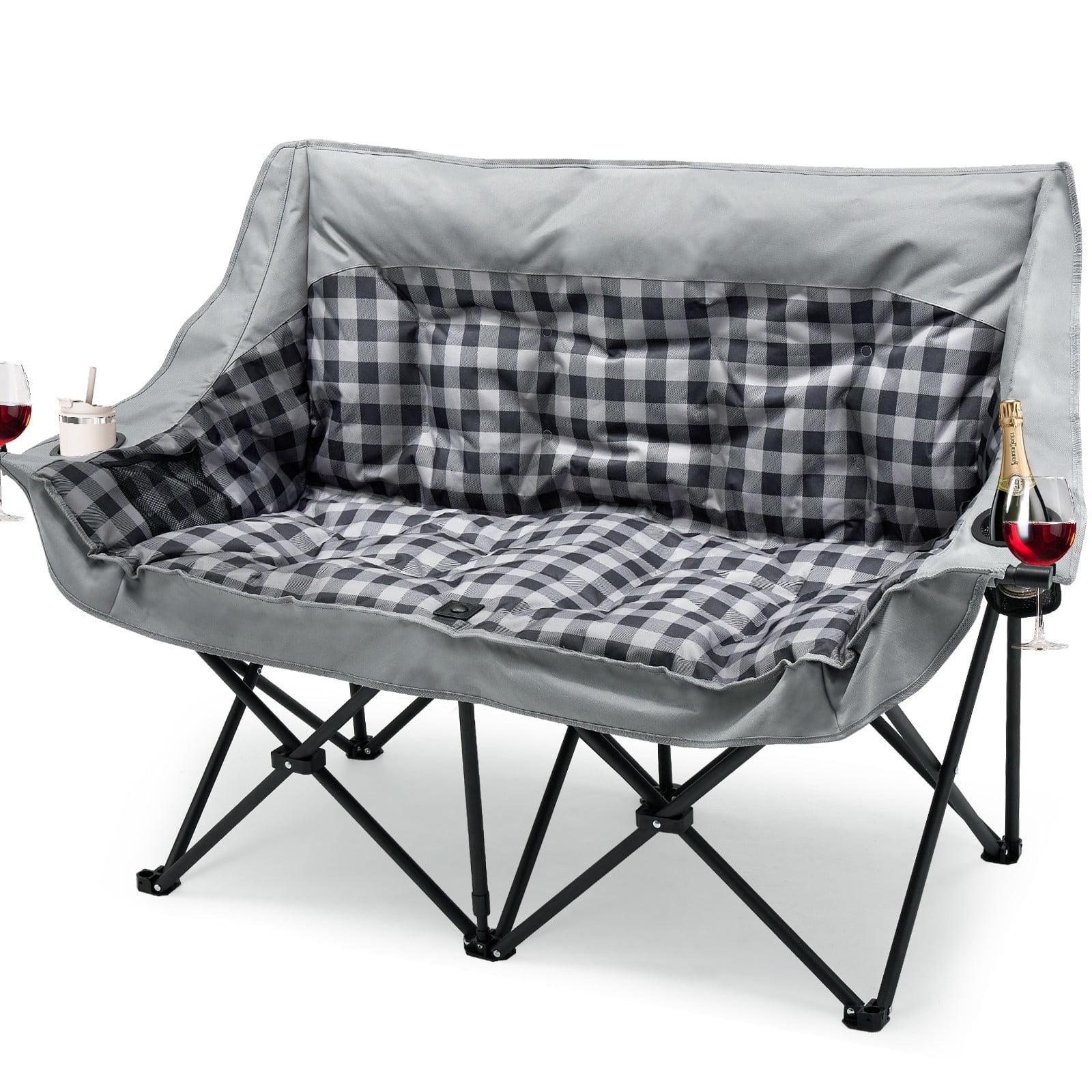 ABORON Oversized Heated Camping Chair with Pillow, Outdoor Portable ...