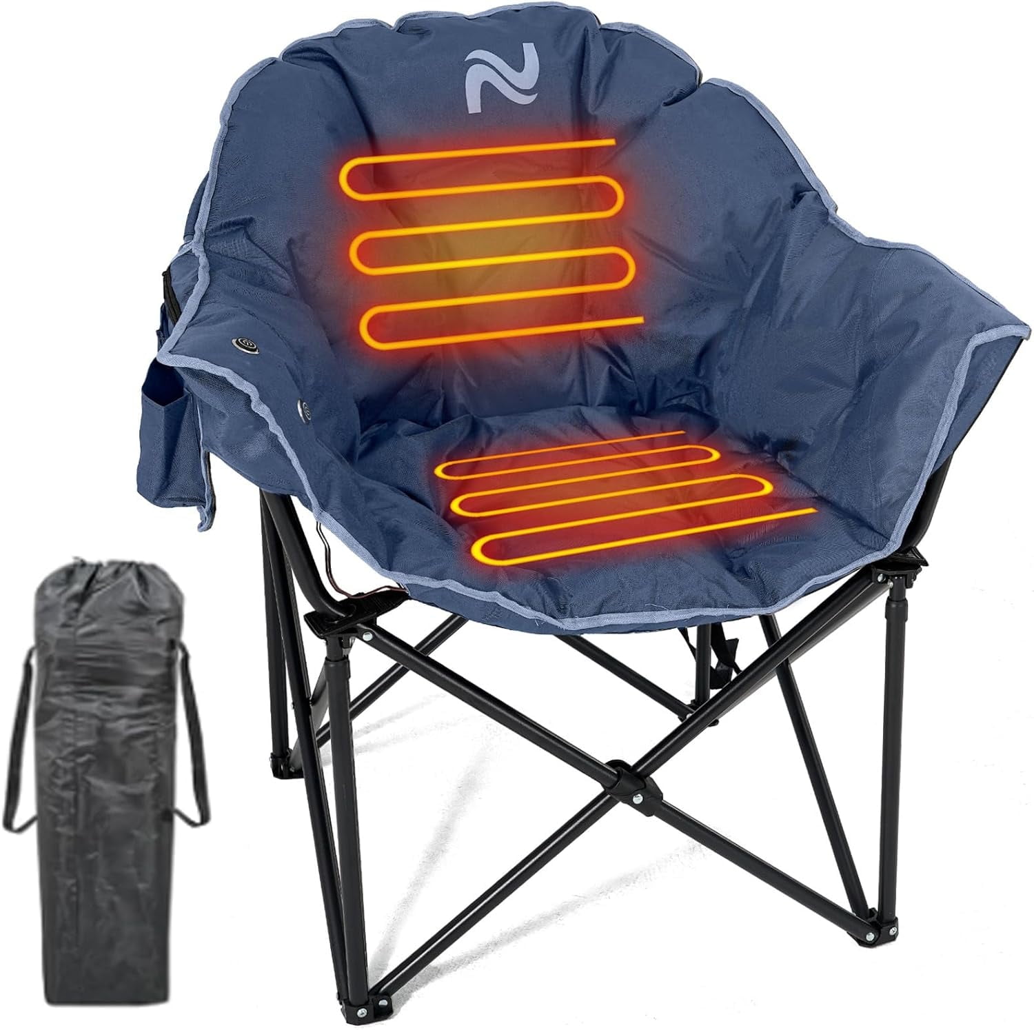 ABORON Oversized Heated Camping Chair, Portable Folding Outdoor Camping ...