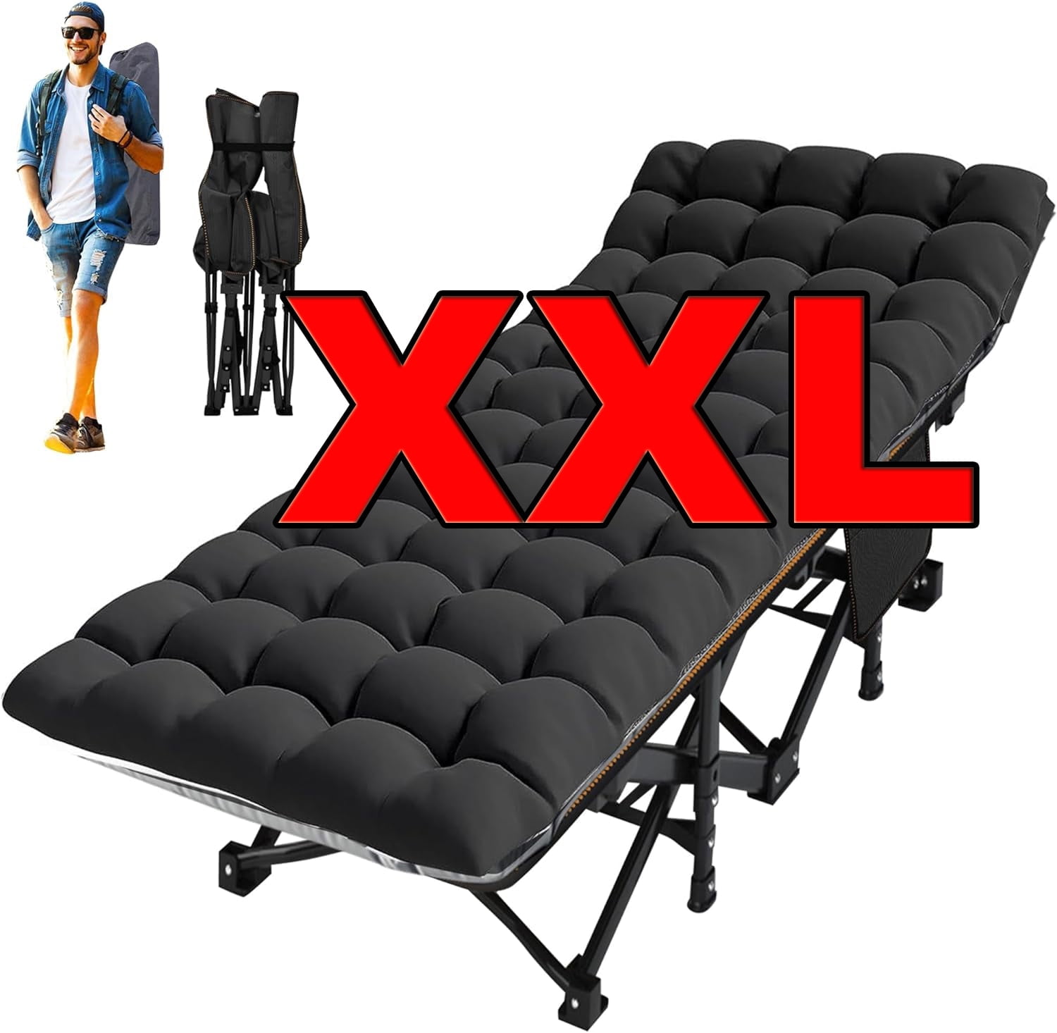 "ABORON XXL Foldable Camping Cot, Lightweight, Portable, 900lb Capacity ...