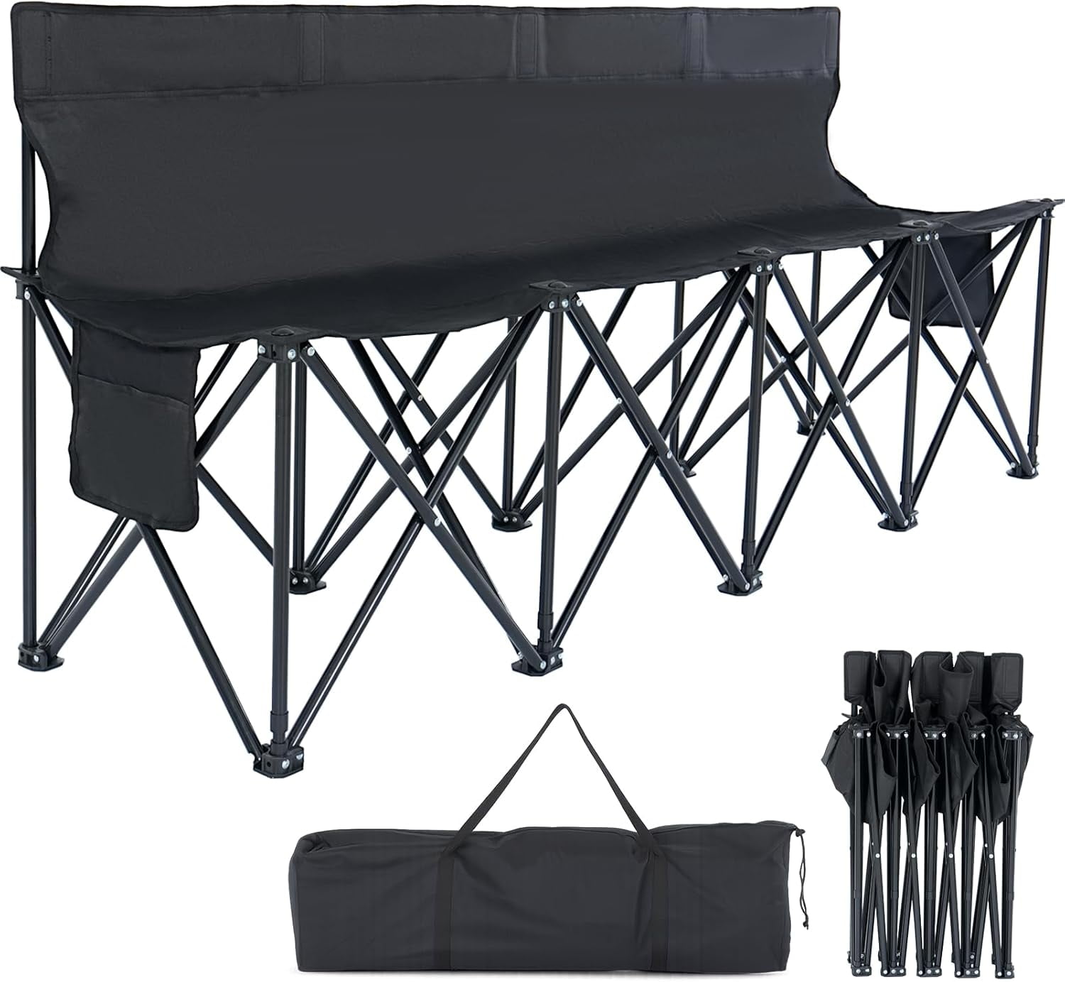 ABORON Portable Bench 4 Seat Soccer Benches for Team, Folding Sideline ...
