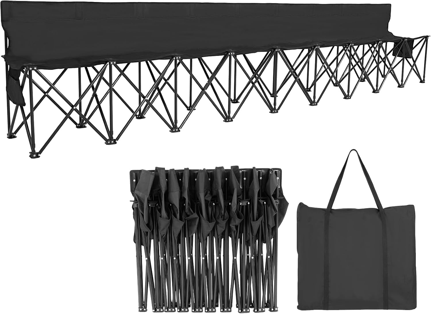 ABORON Portable Bench 9 Seat Soccer Benches for Team, Folding Sideline ...