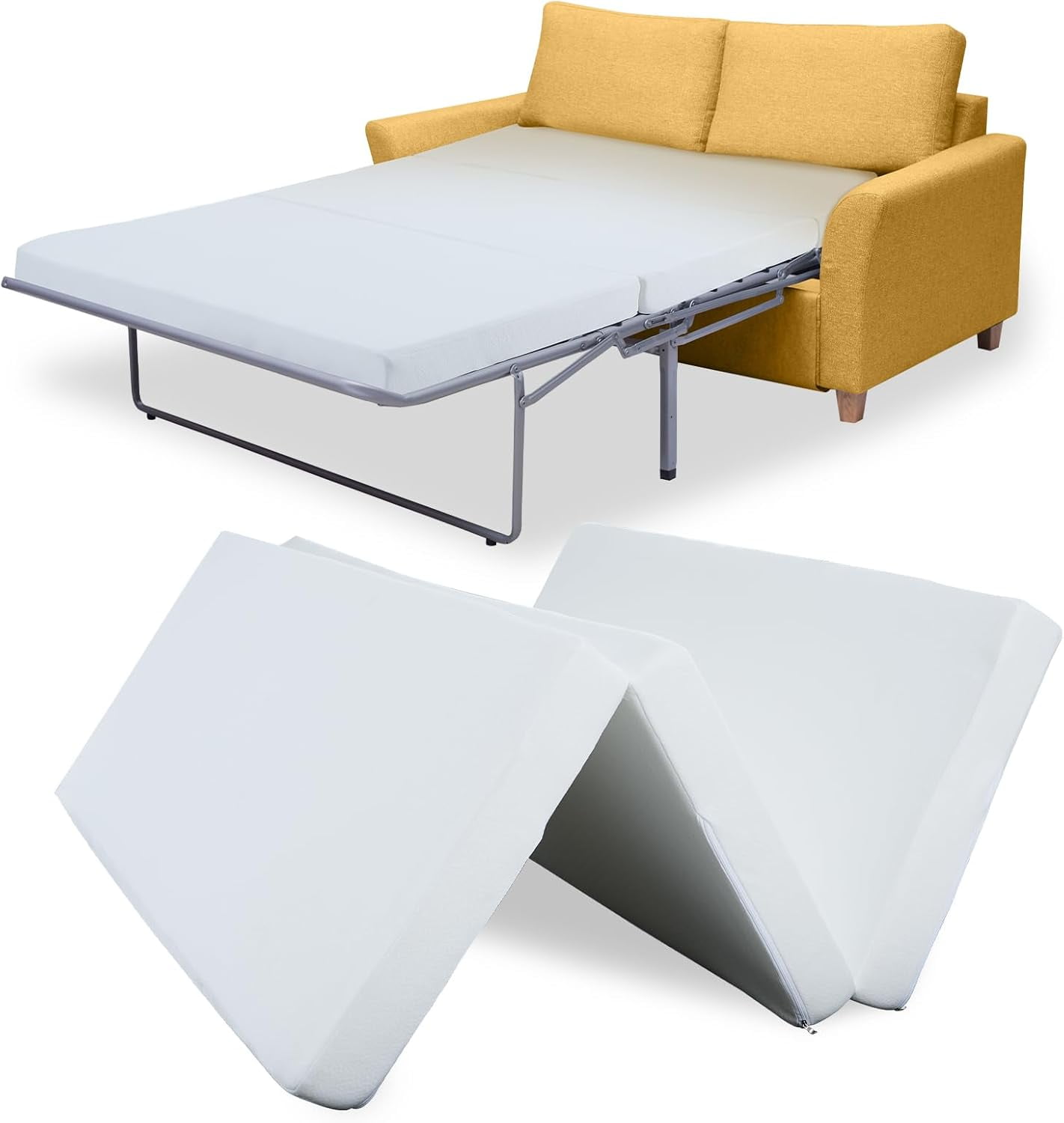 ABORON Pull-out Sofa Mattress Twin Size,4 Inch Memory Foam Replacement ...