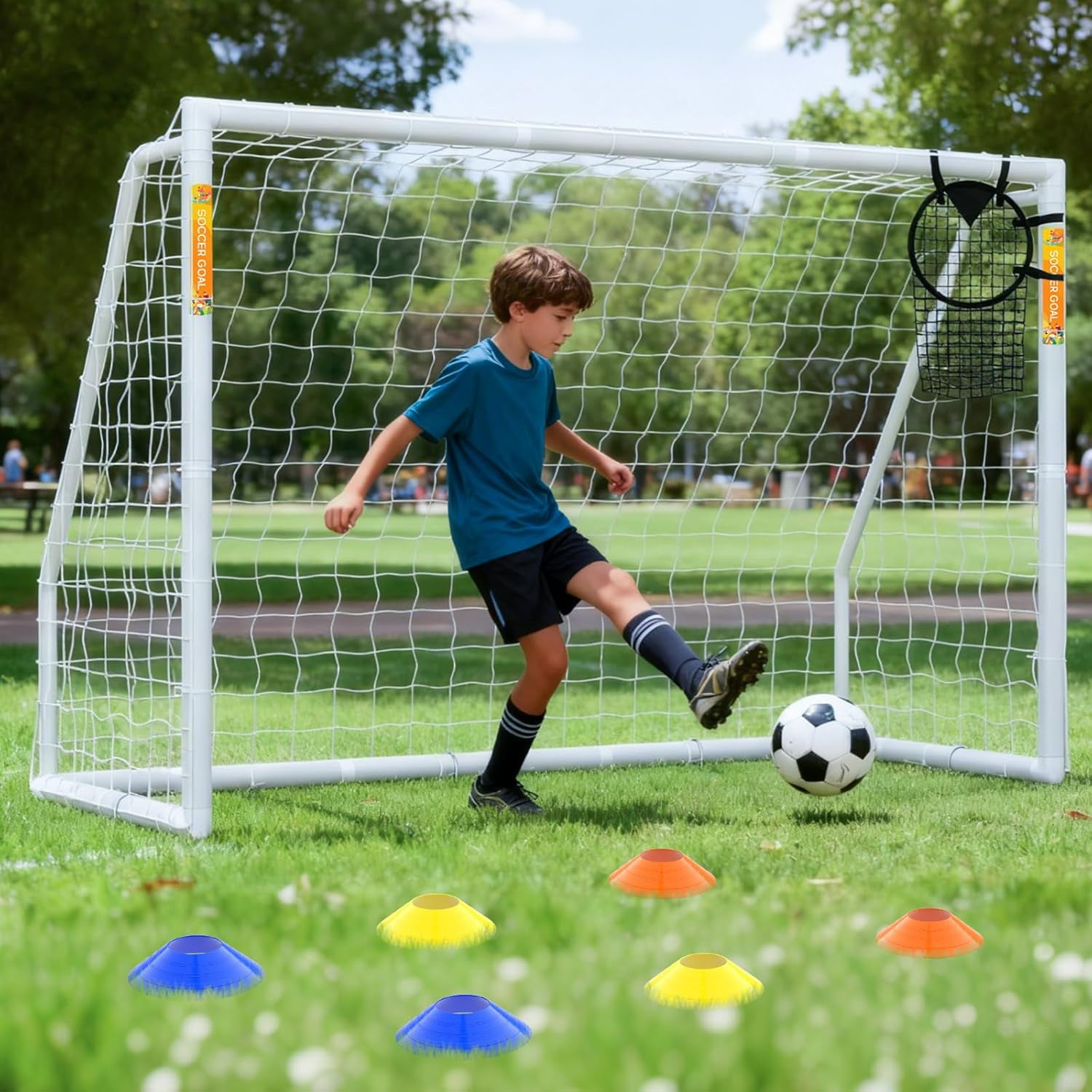 ABORON Soccer Goals for Backyard 10 x 6.5FT, Foldable Portable HPVC ...