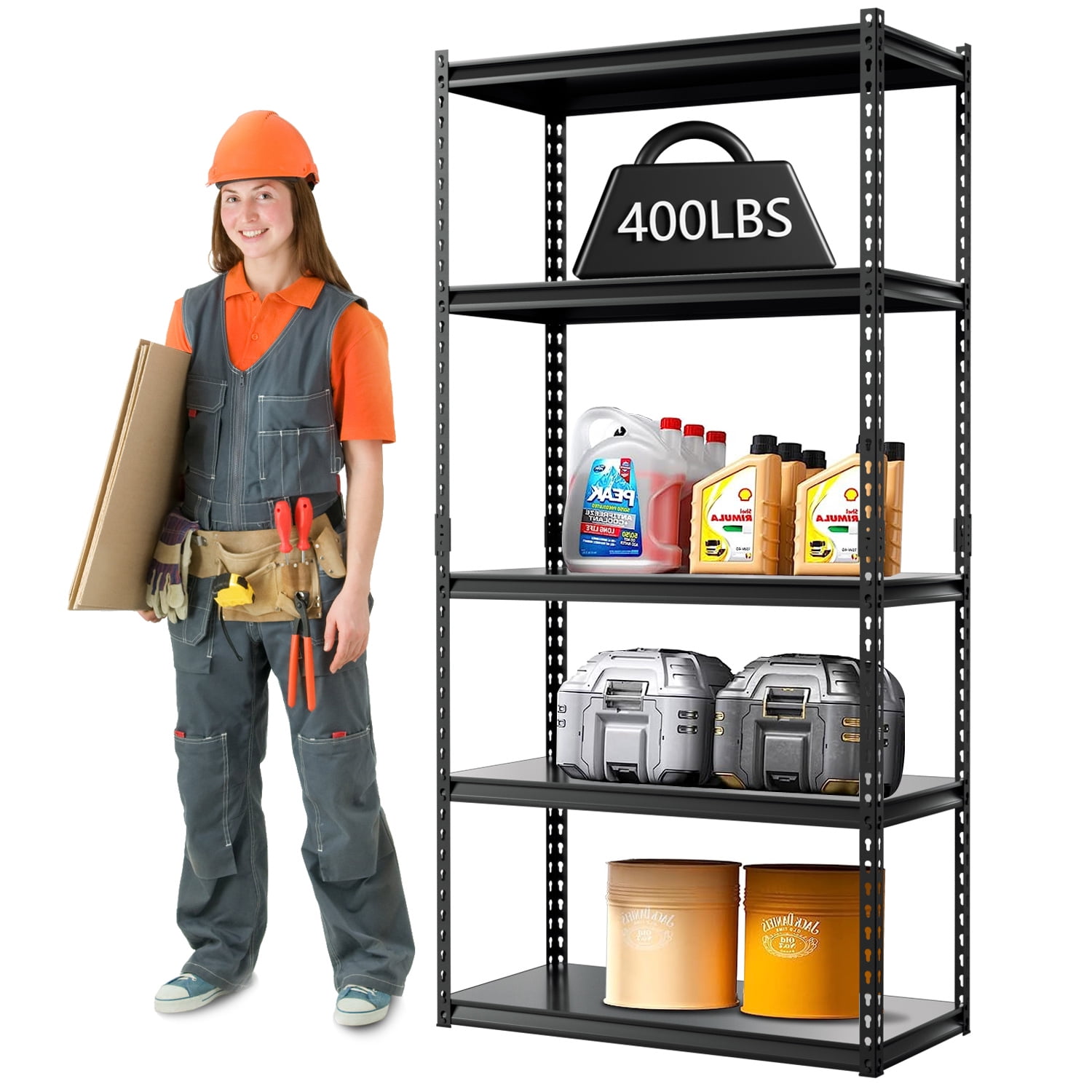 ABORON Storage Shelves,5 Tier Adjustable Garage Storage Shelving, Heavy ...