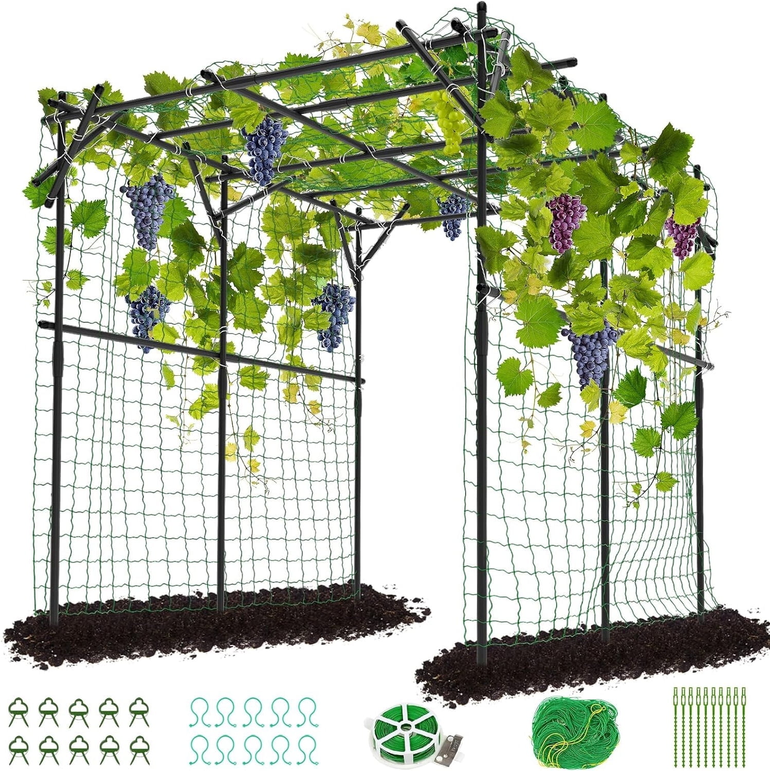 ABORON Extra Tall Garden Arch Trellis, 79'' Large Vine Support Arbor ...