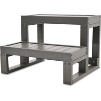 Confer Plastics Handi-Step for Hot Tub/Spa, Stool Deck Entry System, Straight/Curved, Charcoal ...