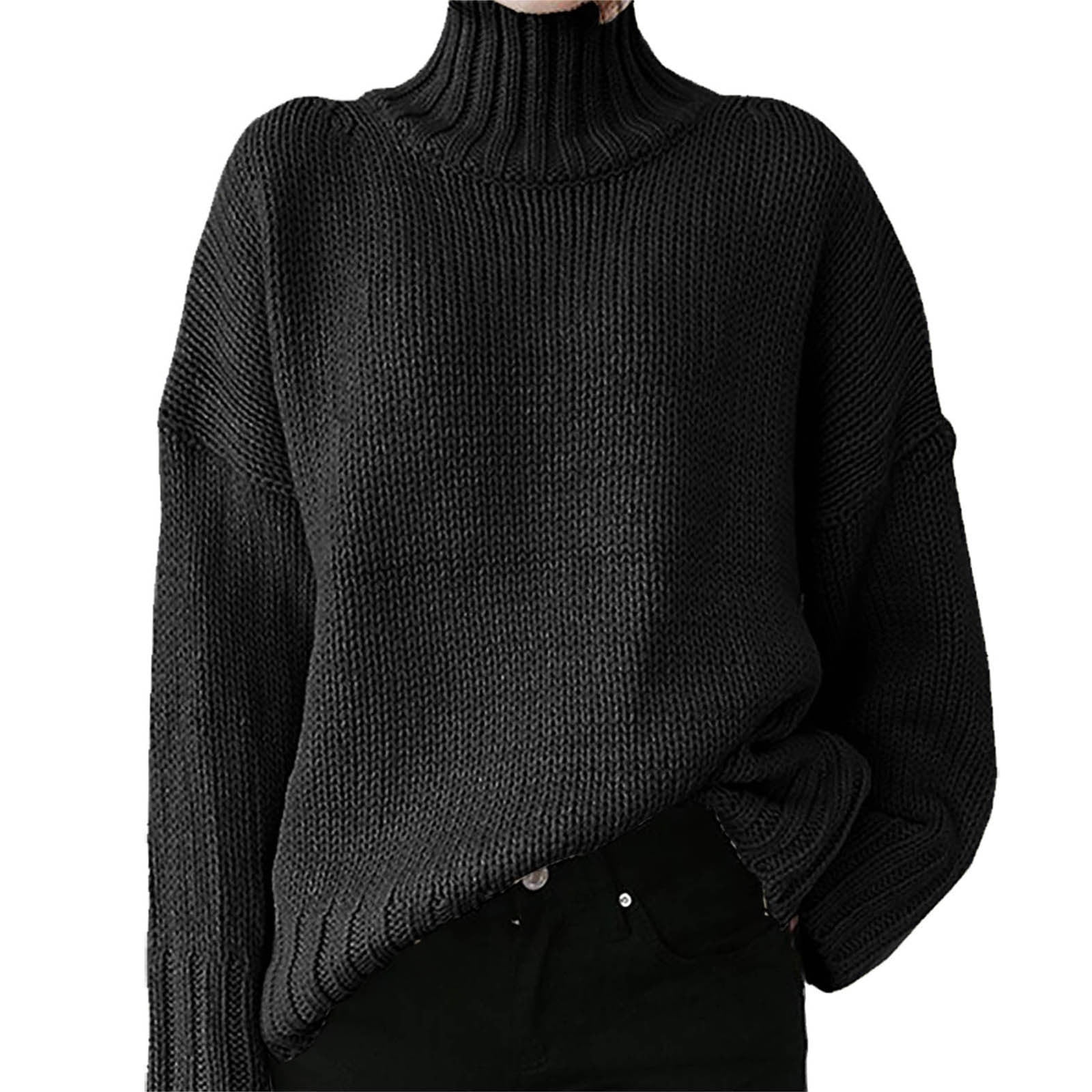 ABOUTYES Cable Kint Sweater Women Turtleneck Chunky Sweater Fall Winter ...