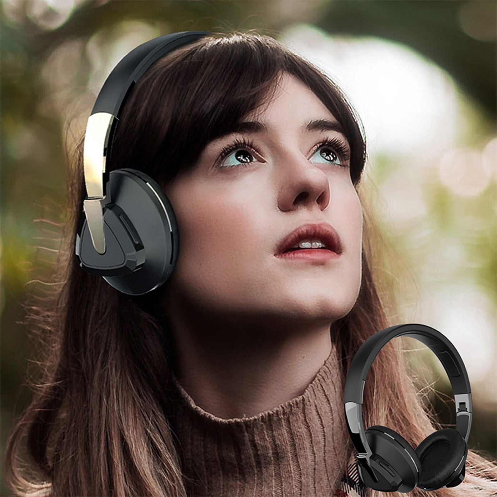 ABOUTYES Wireless Headphones Over-Ear Bluetooth Adjustable Headphones ...