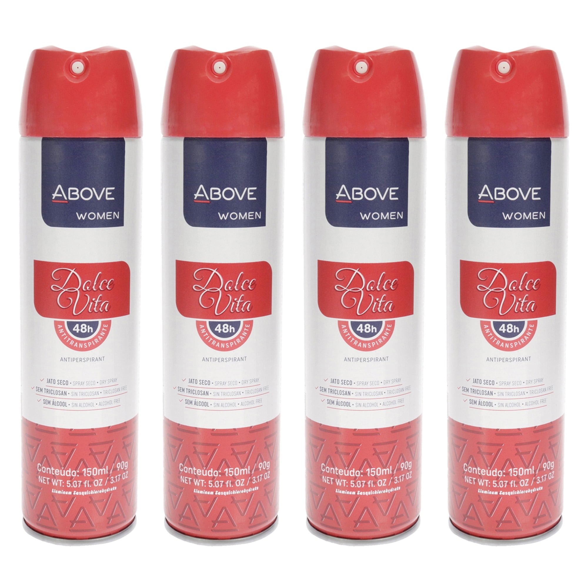ABOVE 48 Hours Set, Antiperspirant Deodorant Spray, Dolce Vita, 4 Pcs ...