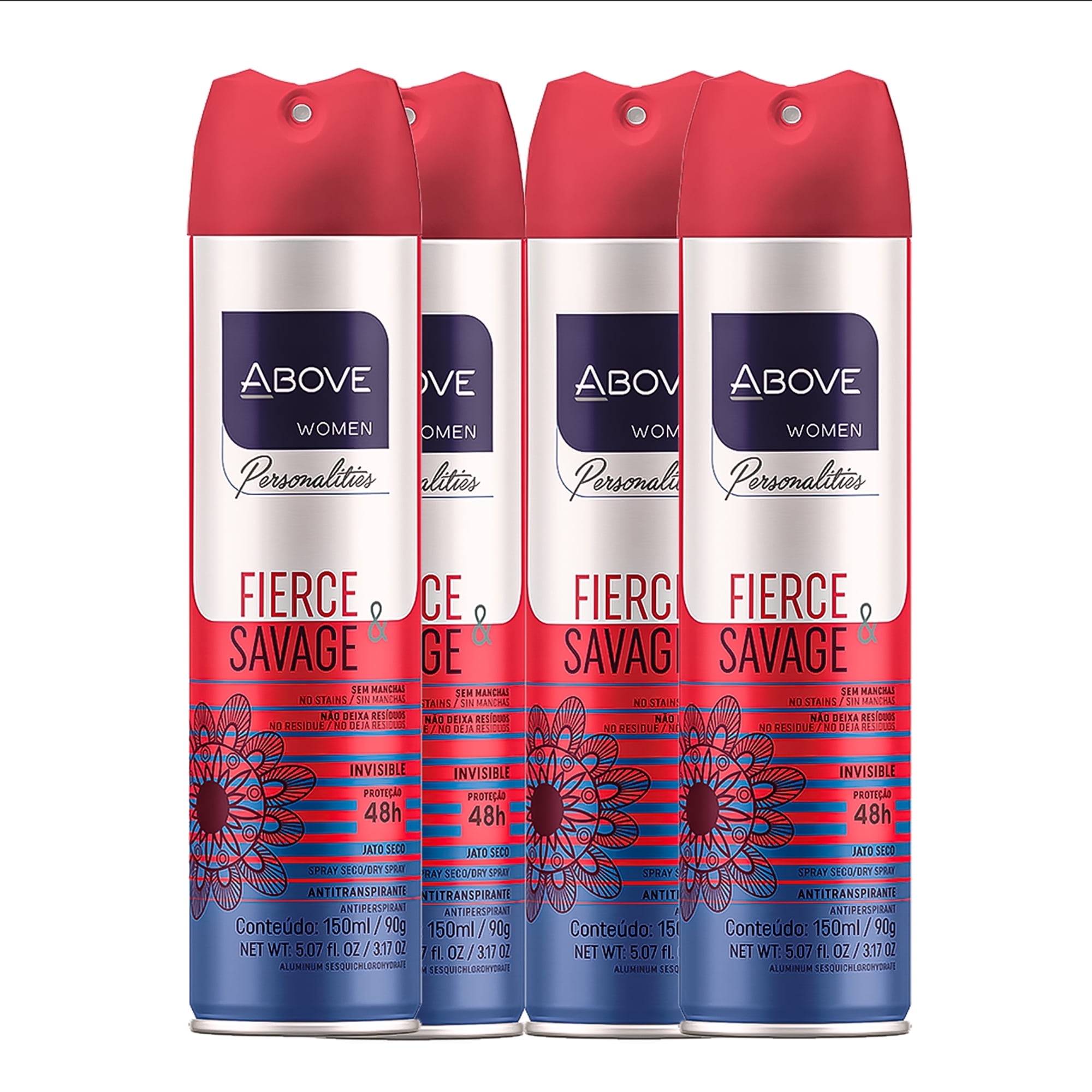 Above 48 Hours Deodorant for Women, Fierce and Savage, 4 Pc Set ...