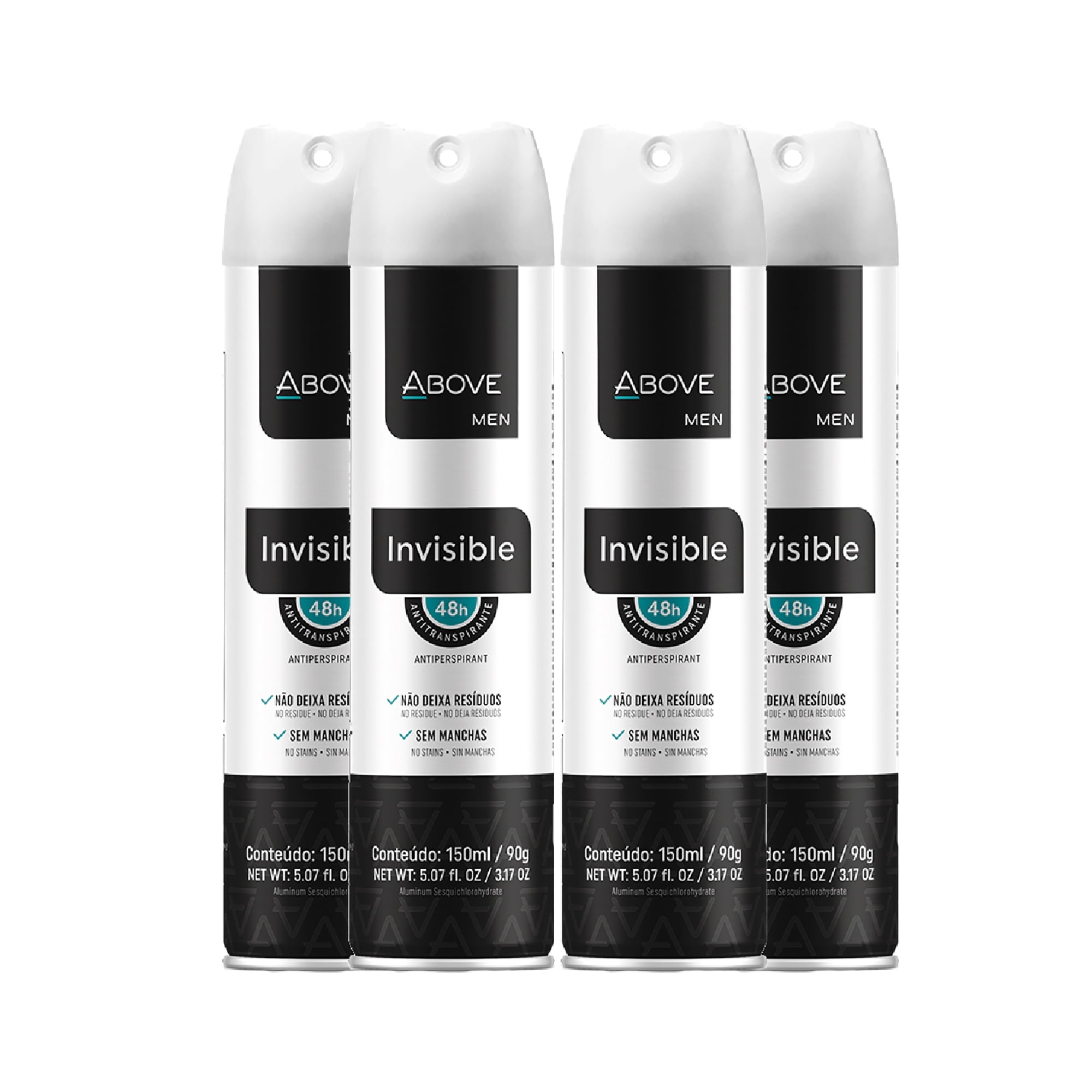 ABOVE 48 Hours Invisible Set, Antiperspirant Deodorant for Men, 4 Pcs ...