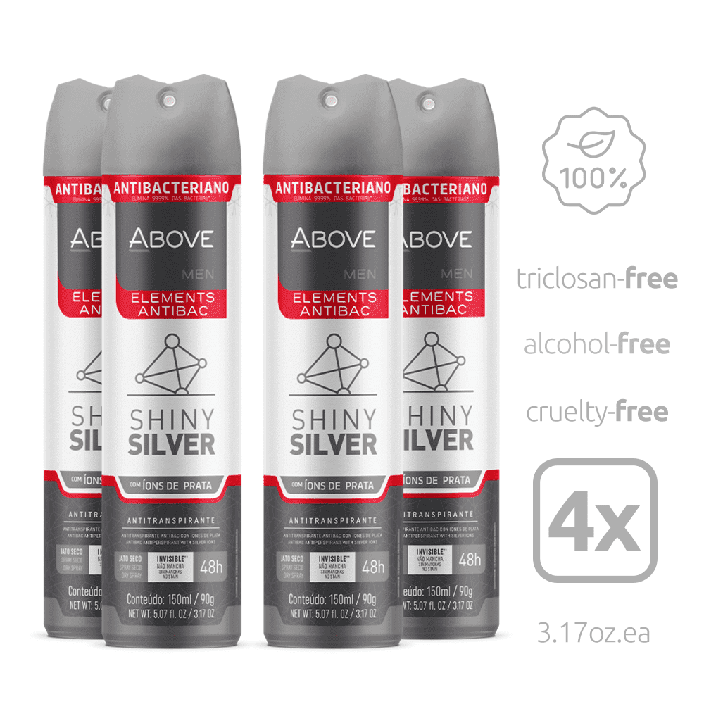 ABOVE Men Elements Antibac Shiny Silver Deodorant Spray - 48 Hours ...