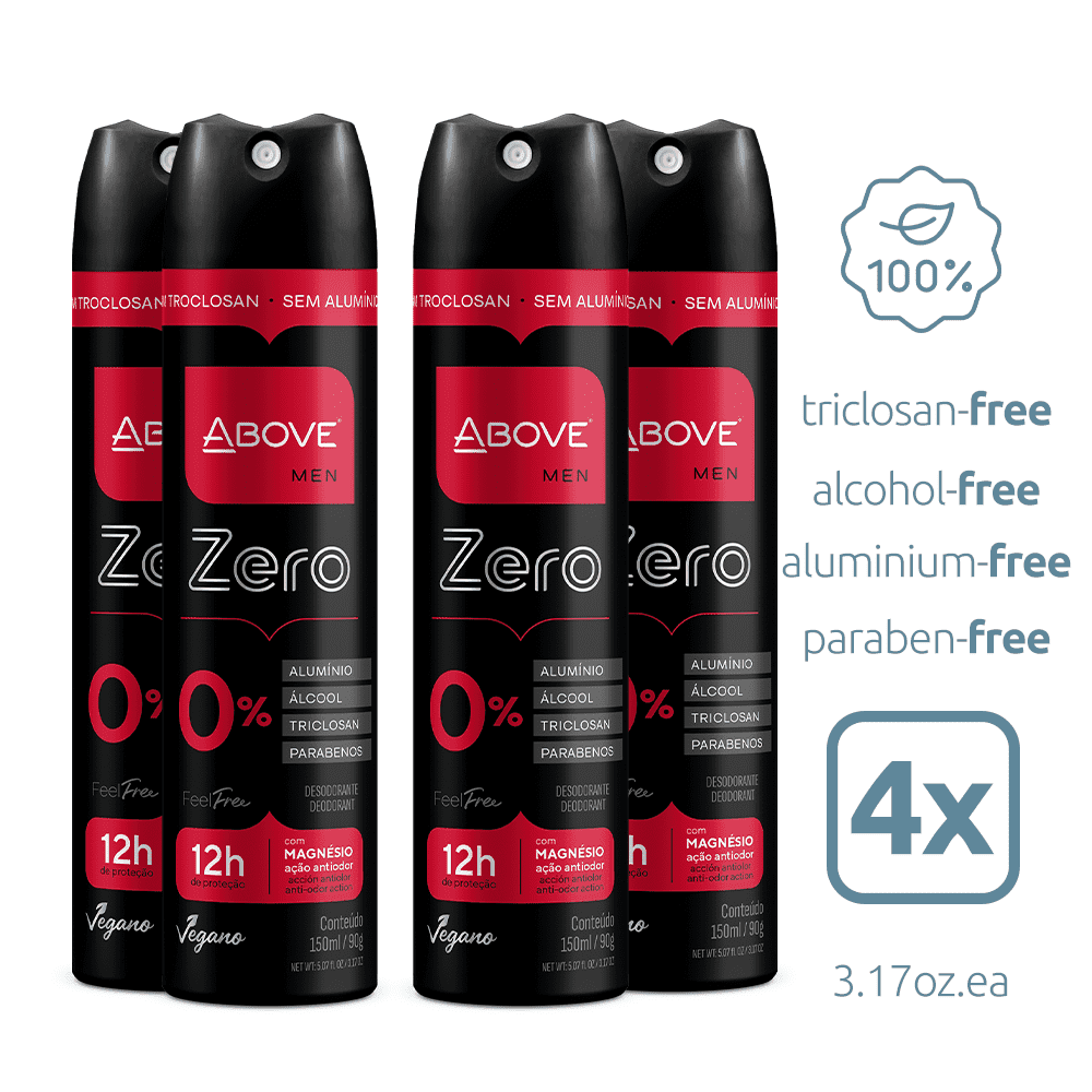 ABOVE Men Zero Deodorant Spray - 12 Hours Protection, Magnesium ...