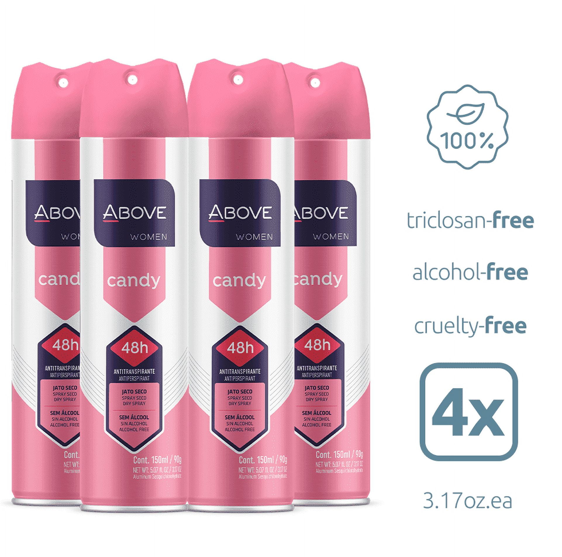 ABOVE Women Candy Antiperspirant Dry Spray, 48-Hour Protection, 5.07 fl ...