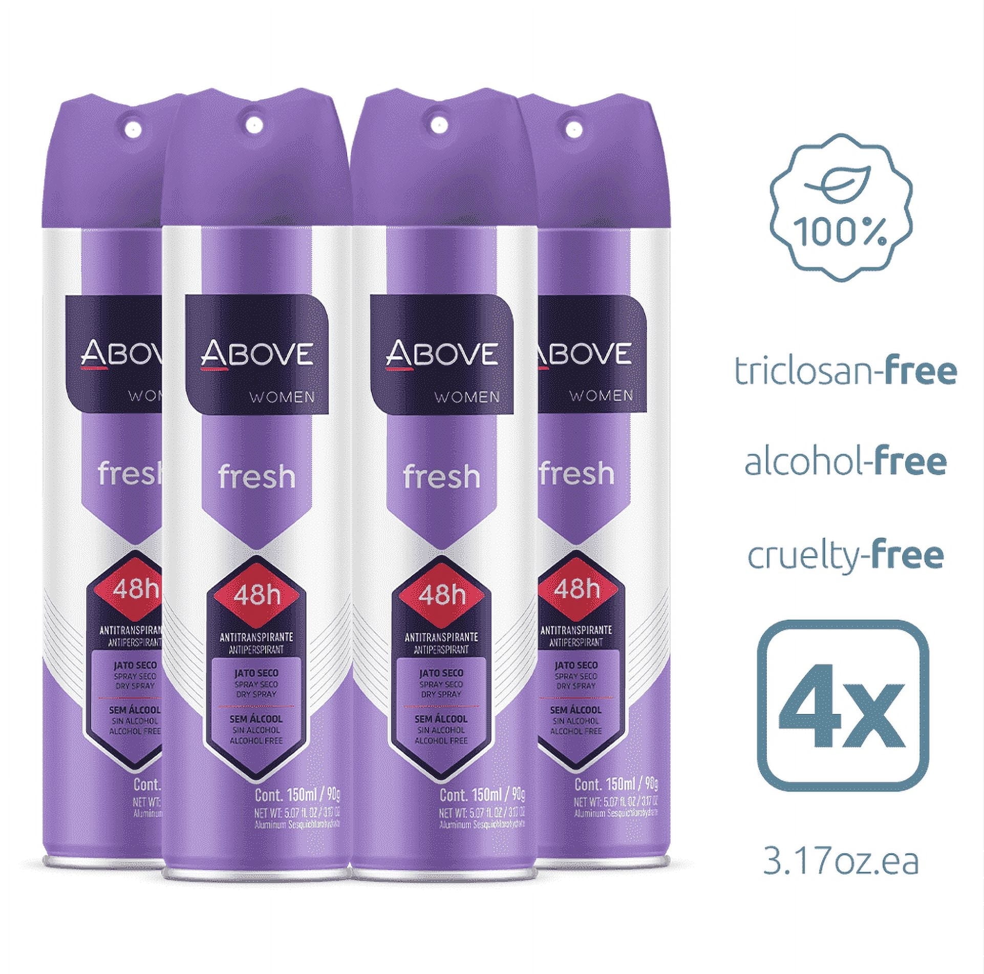 ABOVE Women Fresh Antiperspirant Deodorant Spray, 48-Hour Protection, 5 ...