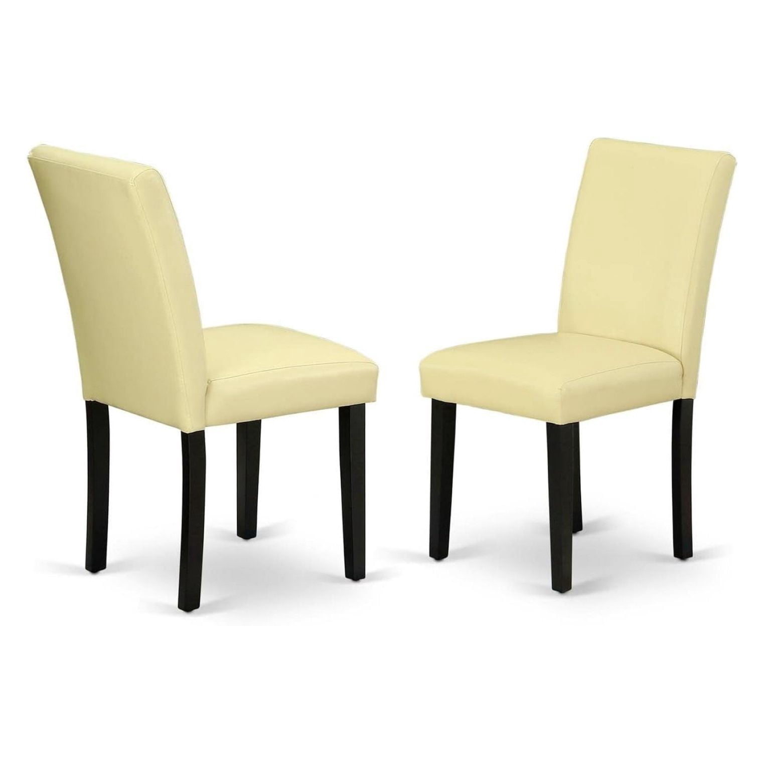 ABP1T73 Parson Dining Room Eggnog Faux Leather Upholstered Chairs, Set ...