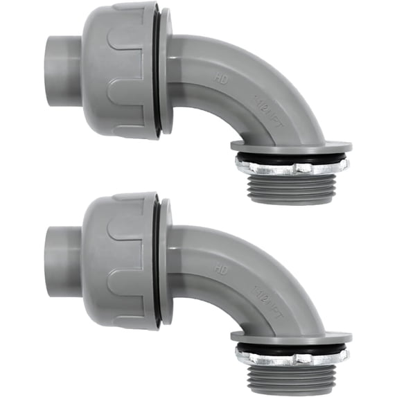ABPETE 1-1/2 inch Liquid Tight Connector 90 Degree PVC Flexible Conduit ...
