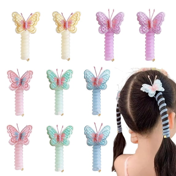 ABPETE 10 PCS Spiral Hair Ties Colorful Telephone Wire Hair Bands ...