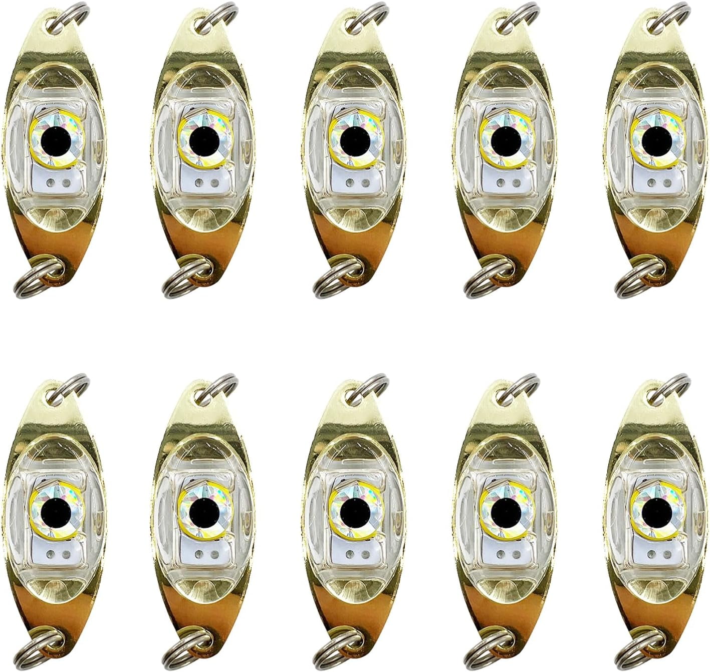 ABPETE 10 Pack Fishing Lures Fishing Spoons Underwater Flashing Strobe ...