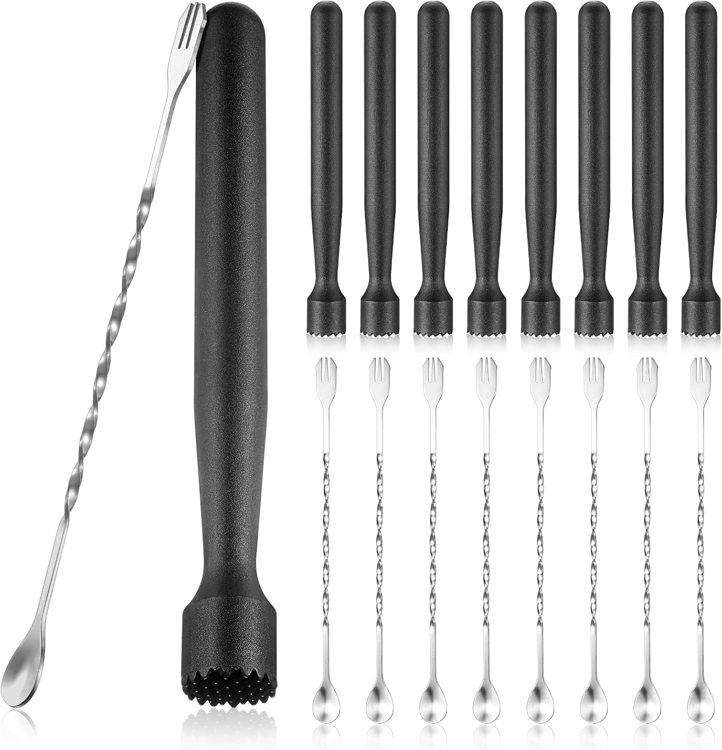 ABPETE 16 Pieces 8 Inch Muddler for Cocktail and 10 Inch Stainless ...