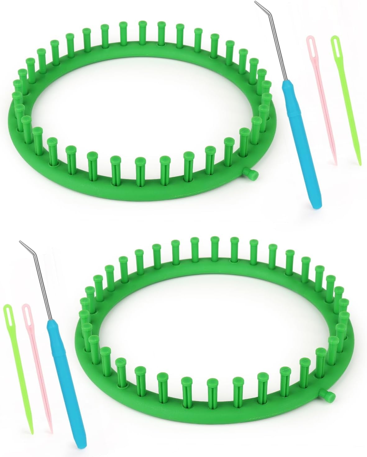 ABPETE 2 Pcs Round Knitting Looms Set, 36 Pegs Knitting Loom Simple for ...