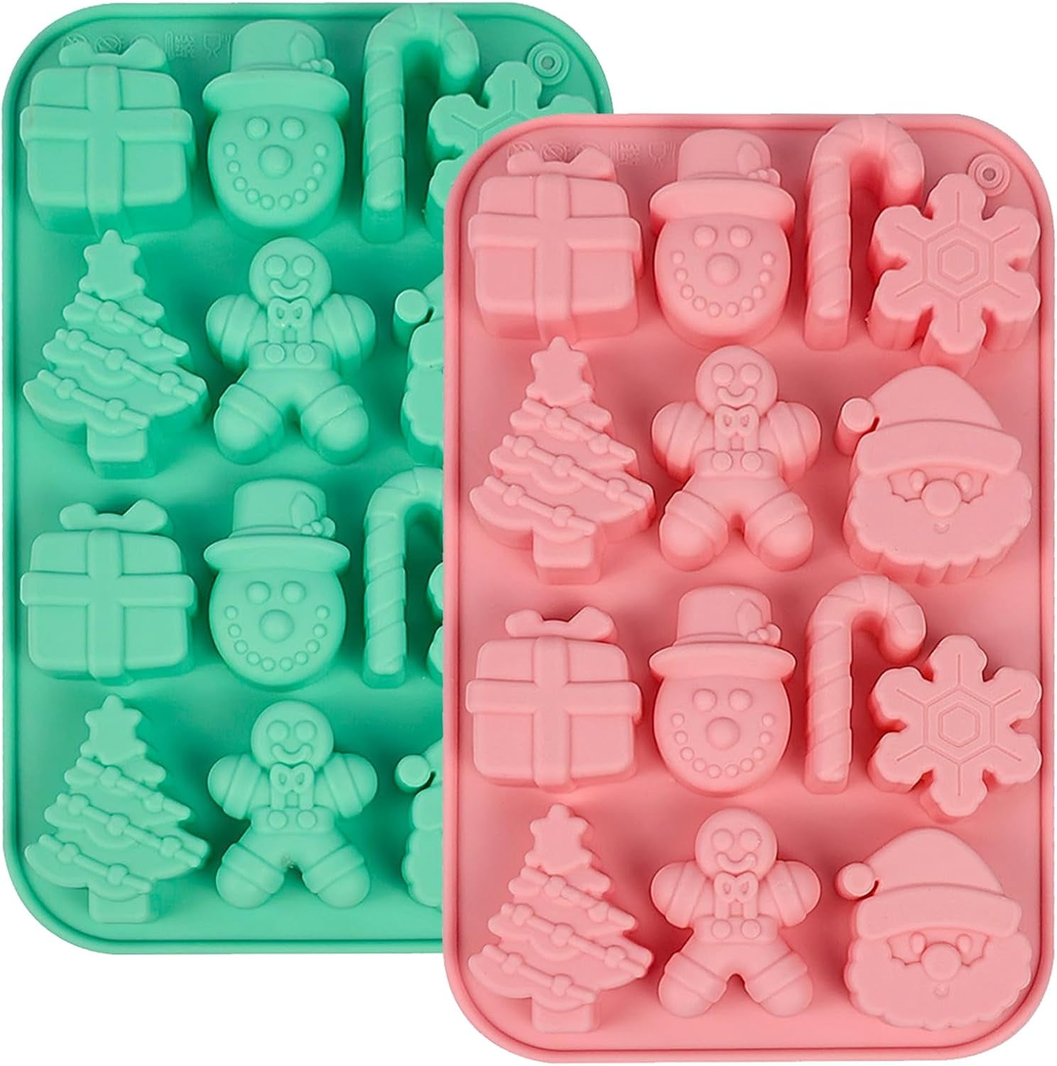 ABPETE 2PCS Christmas Silicone Cake Molds,Snowflake Gingerbread Xmas ...