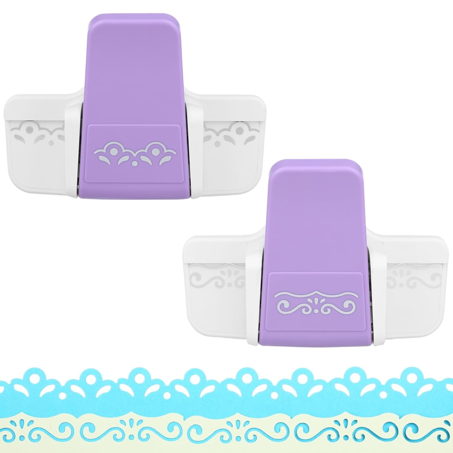 ABPETE 2pcs Border Punches, Border Edge Craft Floral Pattern Punches ...