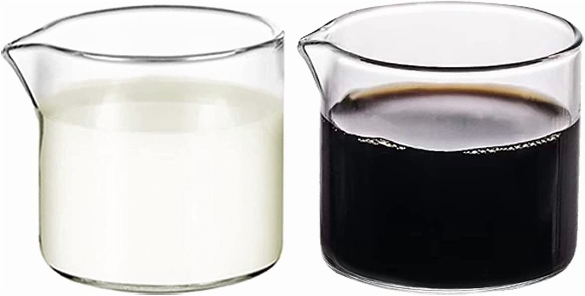 ABPETE 2pcs Mini Coffee Pot Creamer Pitcher Transparent Glass Creamer ...