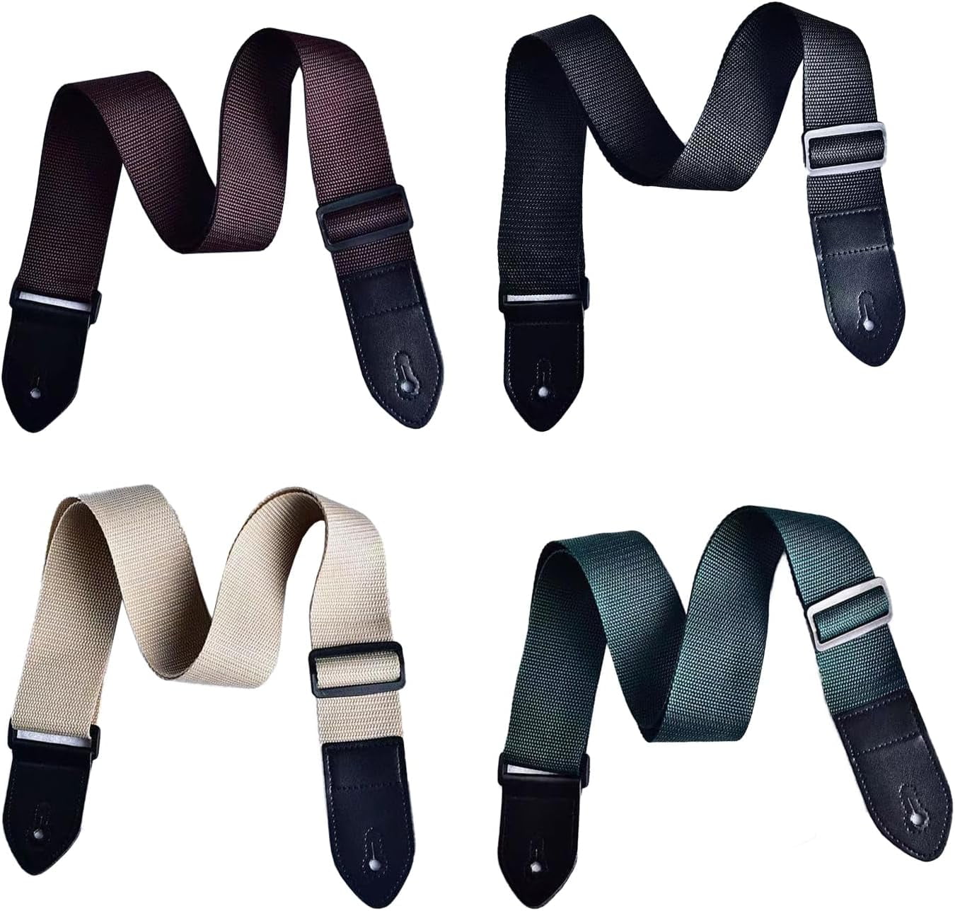 ABPETE 4 Pcs Guitar Straps, Adjustable Acoustic and Electric Bass Strap ...