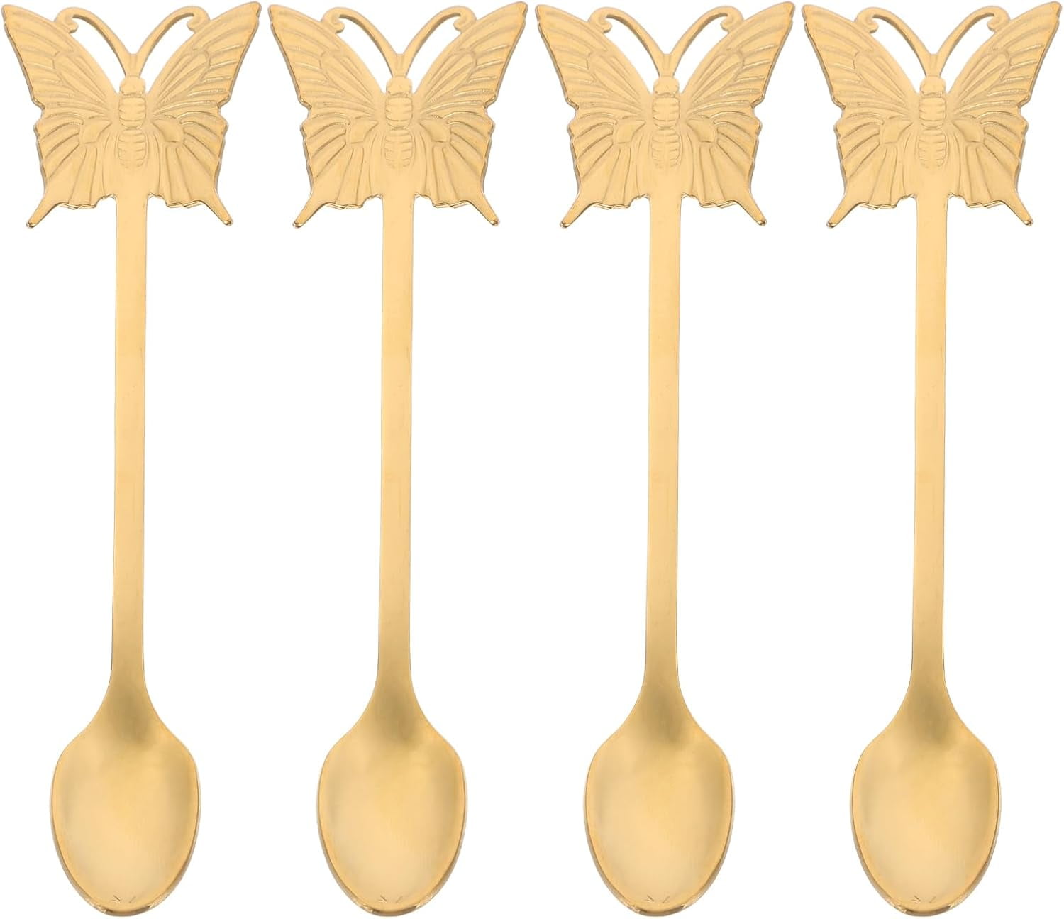 ABPETE 4Pcs Long Handle Mixing Spoon Stainless Steel Coffee Spoons ...